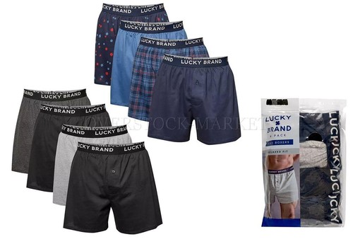 NEW! MEN'S LUCKY BRAND 4 PACK RELAXED FIT SOFT FEEL KNIT FABRIC BOXERS ...