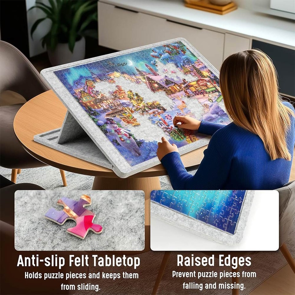 1000PCS Tilting Jigsaw Puzzle Board With Cover, 3 Angle Adjustable ...