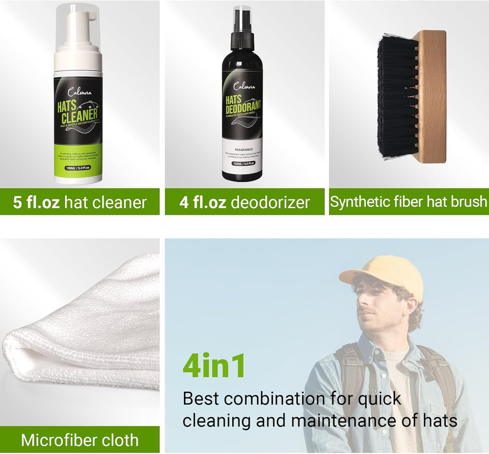 4 in 1 Hat Cleaning Kit Quick Dry Cleaner for Baseball Cowboy Felt Wool ...