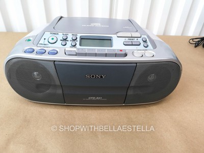 Sony CFD-S01 CD/Radio/Cassette Boombox, AM FM Mega Bass Tested Working ...