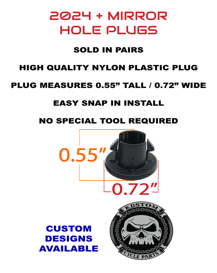 2024+ Harley Davidson Street Glide fairing mirror hole plugs FLHX | eBay