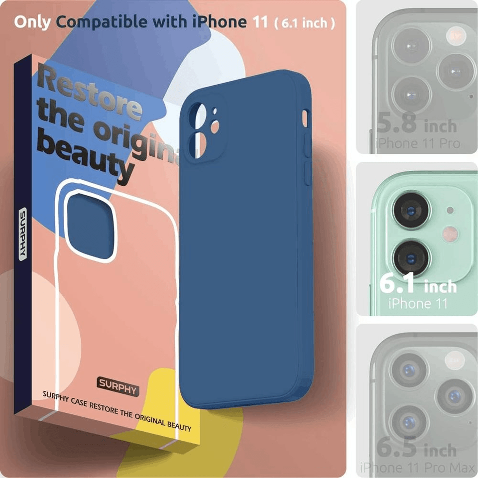 Square Design for iPhone 11 Case with Camera Protection, Straight Edge ...