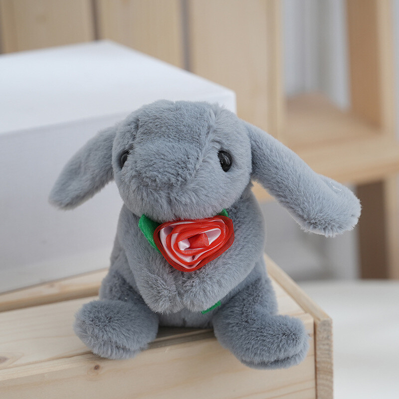 Sweet Pink Bunny Keychain Plush Rabbit Bag Charm Soft Fluffy Attachment ...