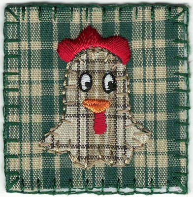 Country Plaid Farm Chicken Embroidery Patch | eBay