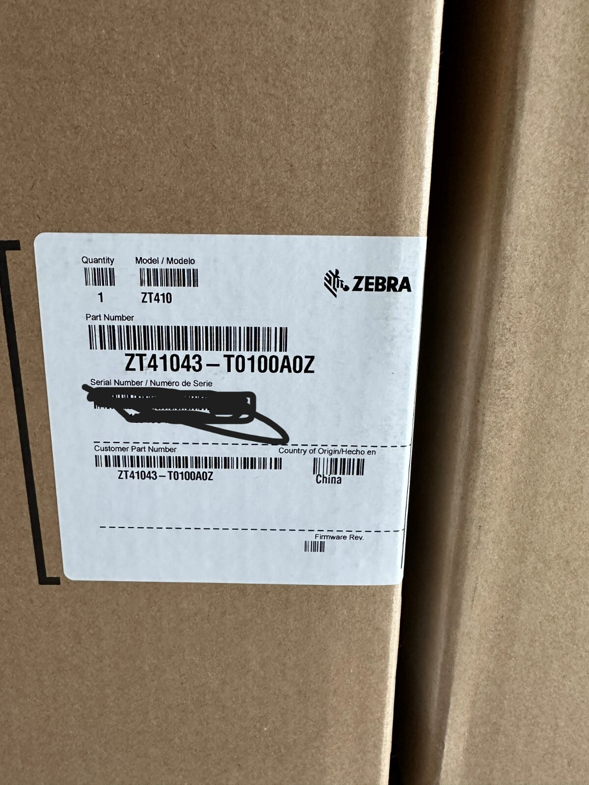 Zebra RFID Printer - Zt41143-T0100A0Z, ZT410R, 4In, 300Dpi, Dt Tt, Tear ...