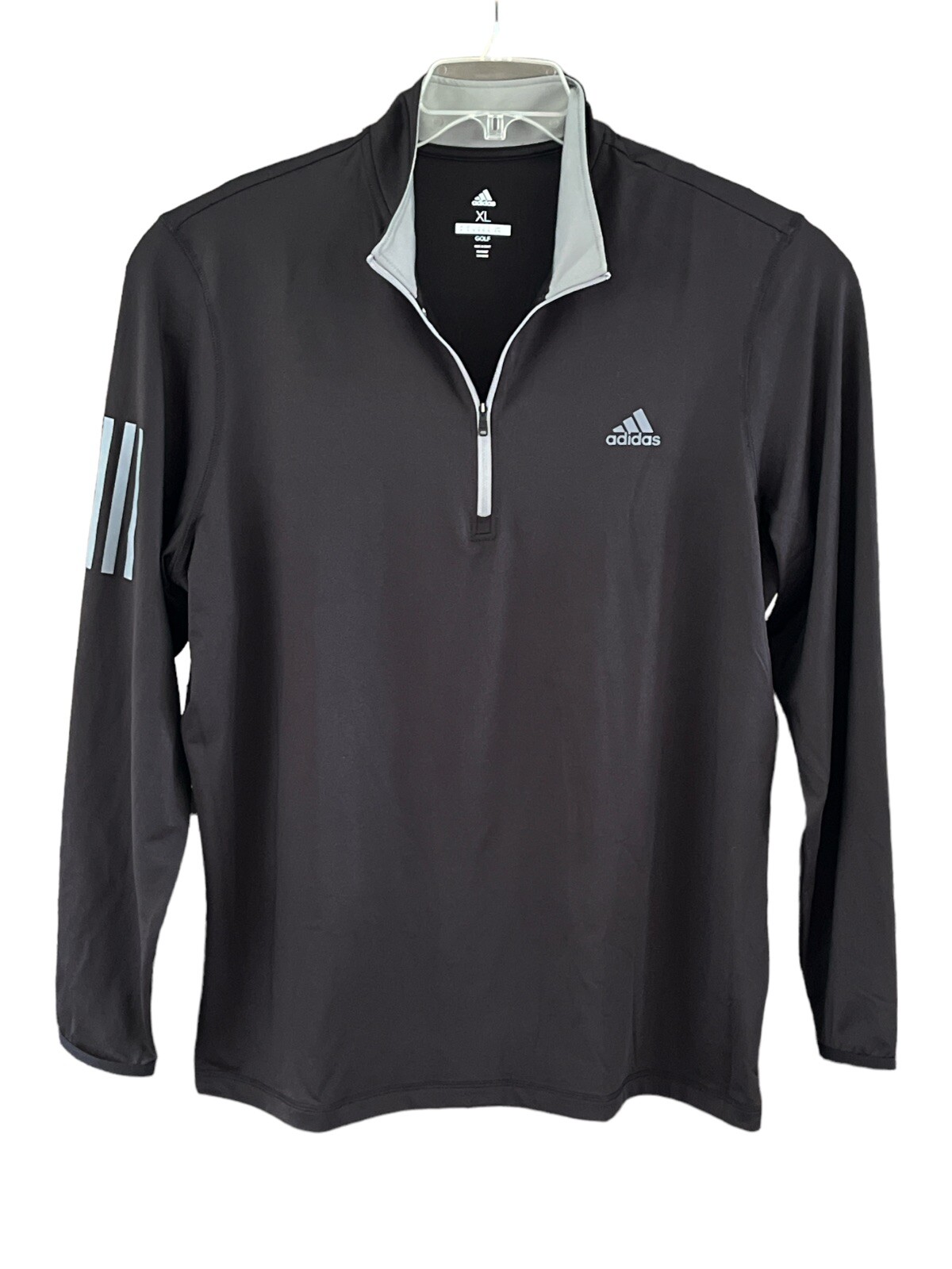 Adidas+3-Stripe+Layering+1%2F4+Zip+Golf+Pullover+Black+ADVR0807+Men%E2 ...