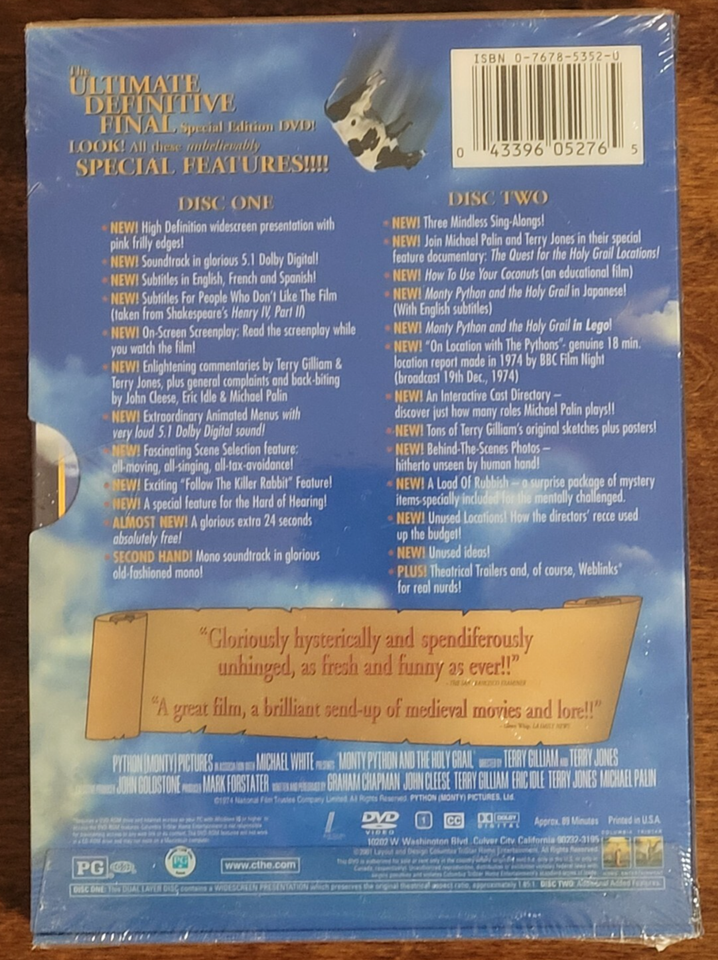 Monty Python and the Holy Grail (Special Edition) - DVD - New Sealed | eBay