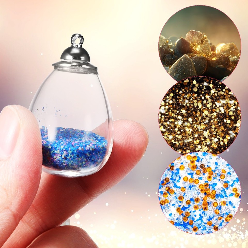 7pcs Little Glass Bottle Transparent Glass Wishing Bottles Small Bottle ...