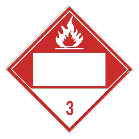 NMC DL65BPR25 Dot Placard Sign, 3 Flammable Liquids, Blank, Pk25 | eBay