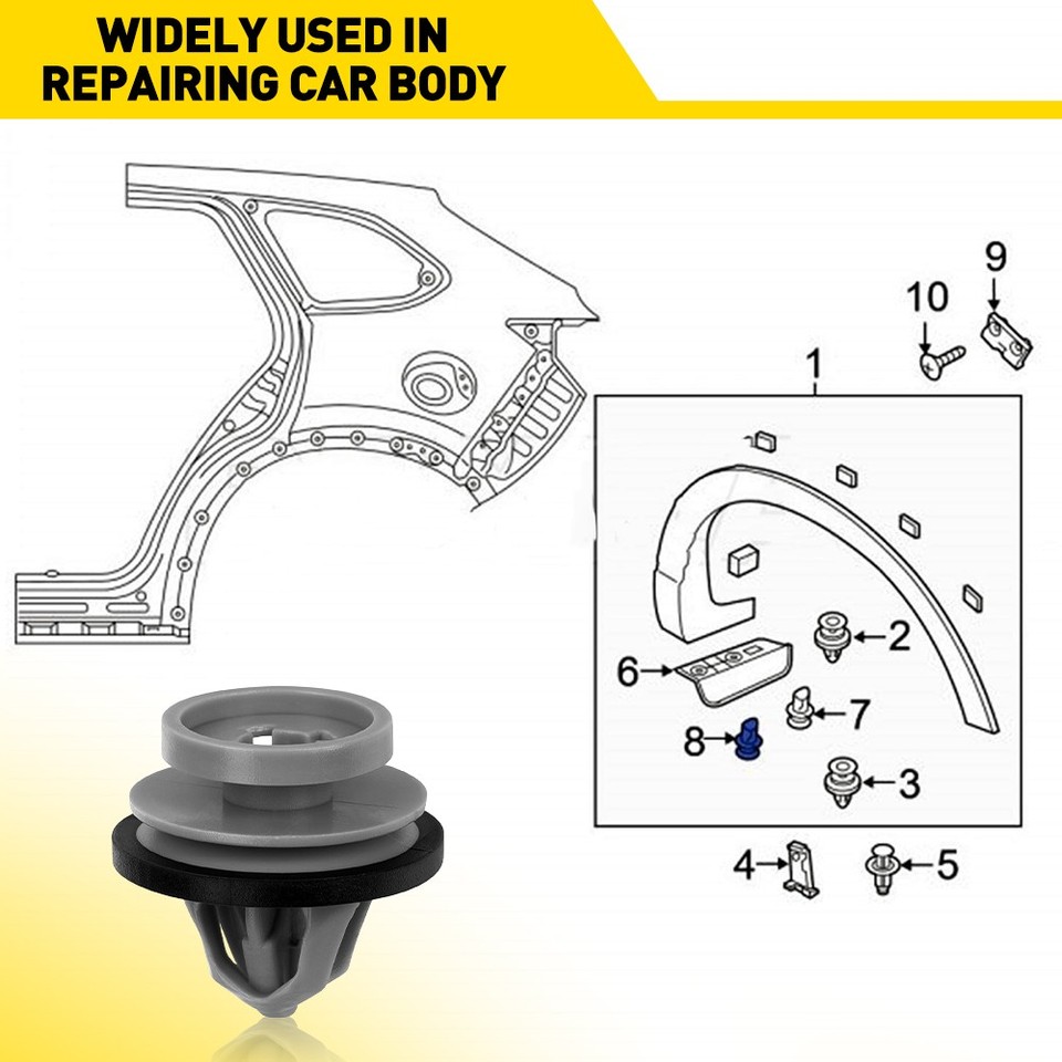 100x Wheel Arch Molding Clip LR112137 For Land Rover Range Rover ...