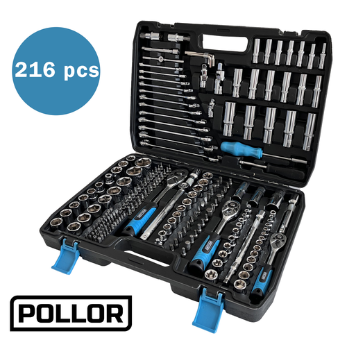 Professional 216 Pcs Socket Set 1/2" 3/8" 1/4" Ratchet Spanners Large Tool Kit | eBay