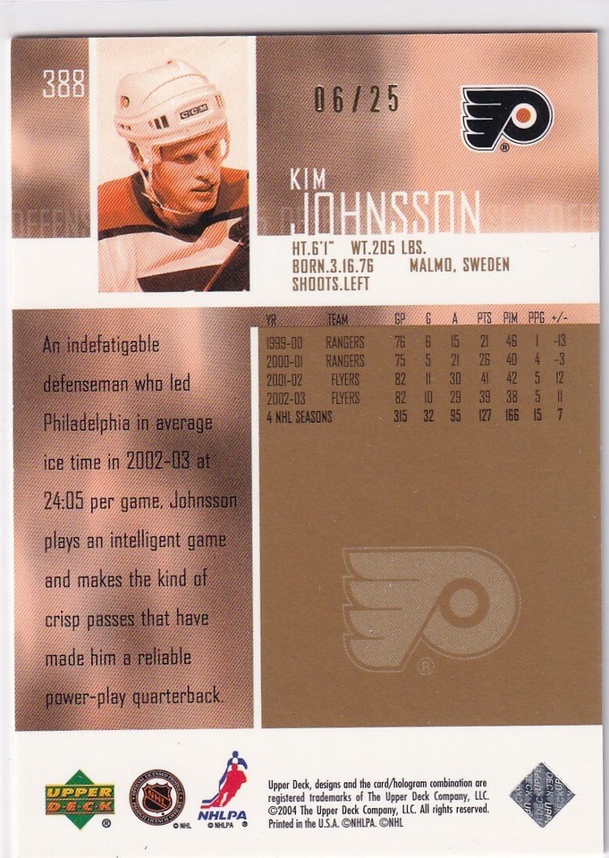 2004 UD Kim Johnsson High Gloss #06/25 PLS READ | eBay