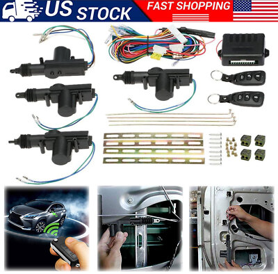 Universal Power Door Lock Kit Actuators System 2 4 Door Car Truck 12V ...