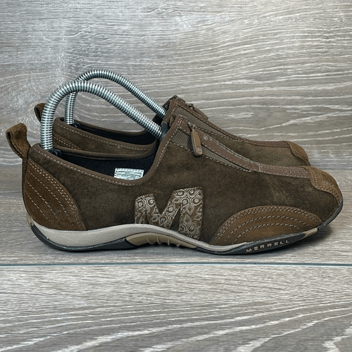 Merrell Barrado Slip On Front Zip Women’s Sz 8 Brown Leather Comfort ...