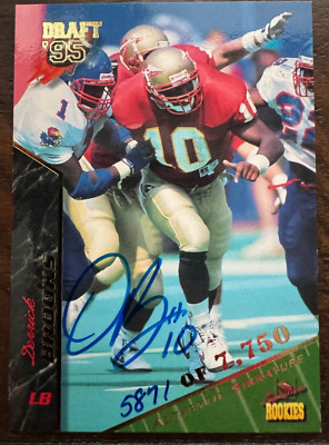 1995 Signature Rookies - Derrick Brooks #11 Signatures /7750 (AU, RC ...