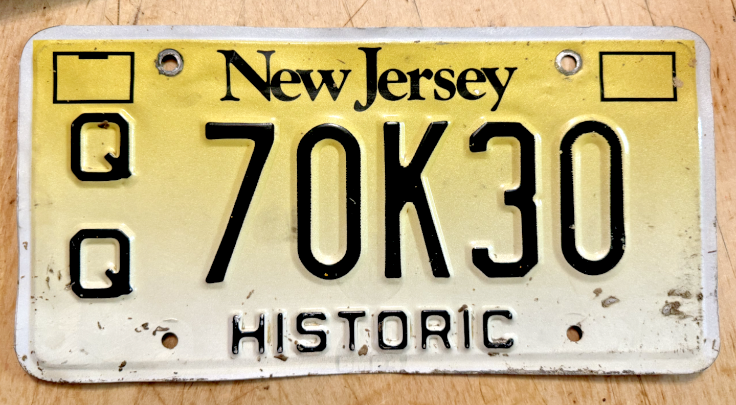 NEW JERSEY HISTORIC ANTIQUE AUTO HORSELESS CARRIAGE LICENSE PLATE " QQ ...