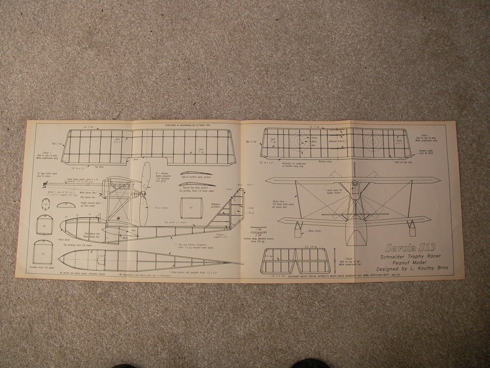 Aeromodeller Plans of the Lemon Drop and Savoia S13 Simple Glider ...