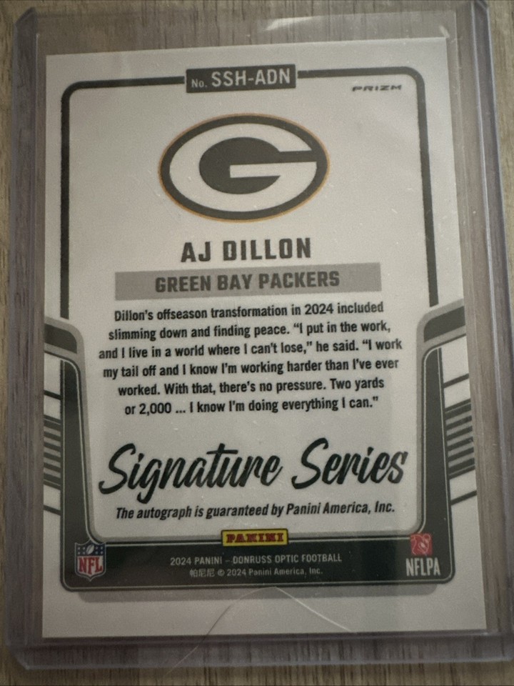 2024 Panini Optic Signature Series AJ Dillon Auto Holo Packers | eBay