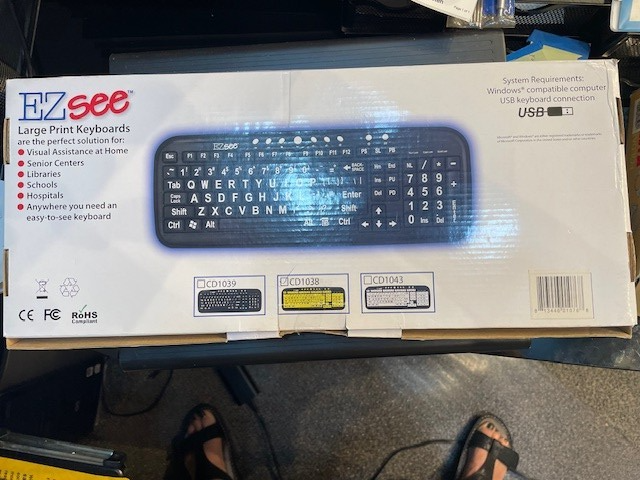 New EZsee Low Vision Wired Keyboard Large Print Yellow Keys USB with ...