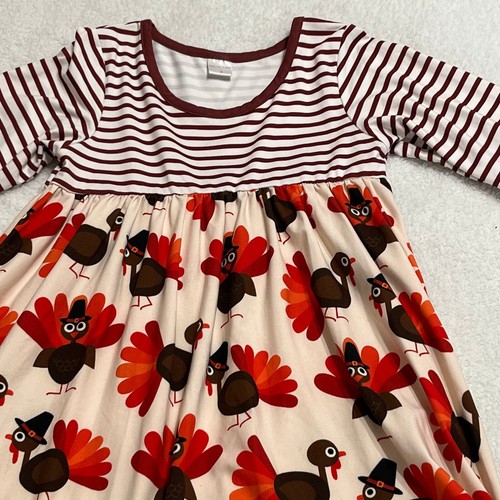 Penelope Plumm Girl’s Dress Sz 8 Turkey Thanksgiving Holiday Super Soft ...