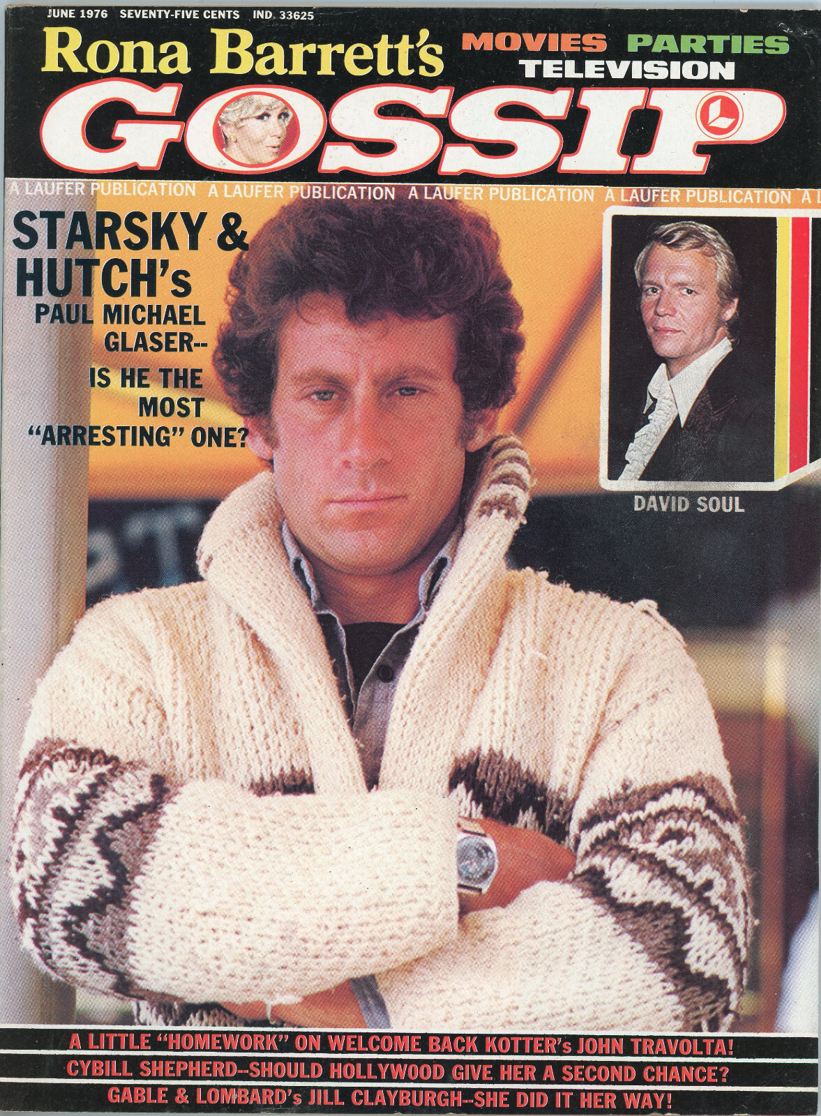 June 1976 Rona Barrett's Gossip Magazine Starky & Hutch's Paul Glaser ...