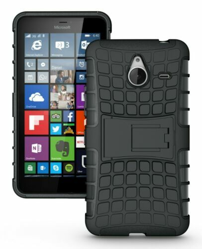 For Nokia 640 640 XL Black Rugged Tradesman Heavy Duty Tough Case Cover ...