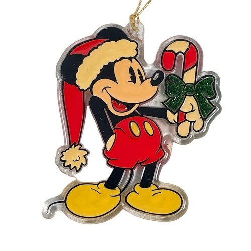 Disney Mickey Mouse Candy Cane Suncatcher Christmas Tree Ornament ...