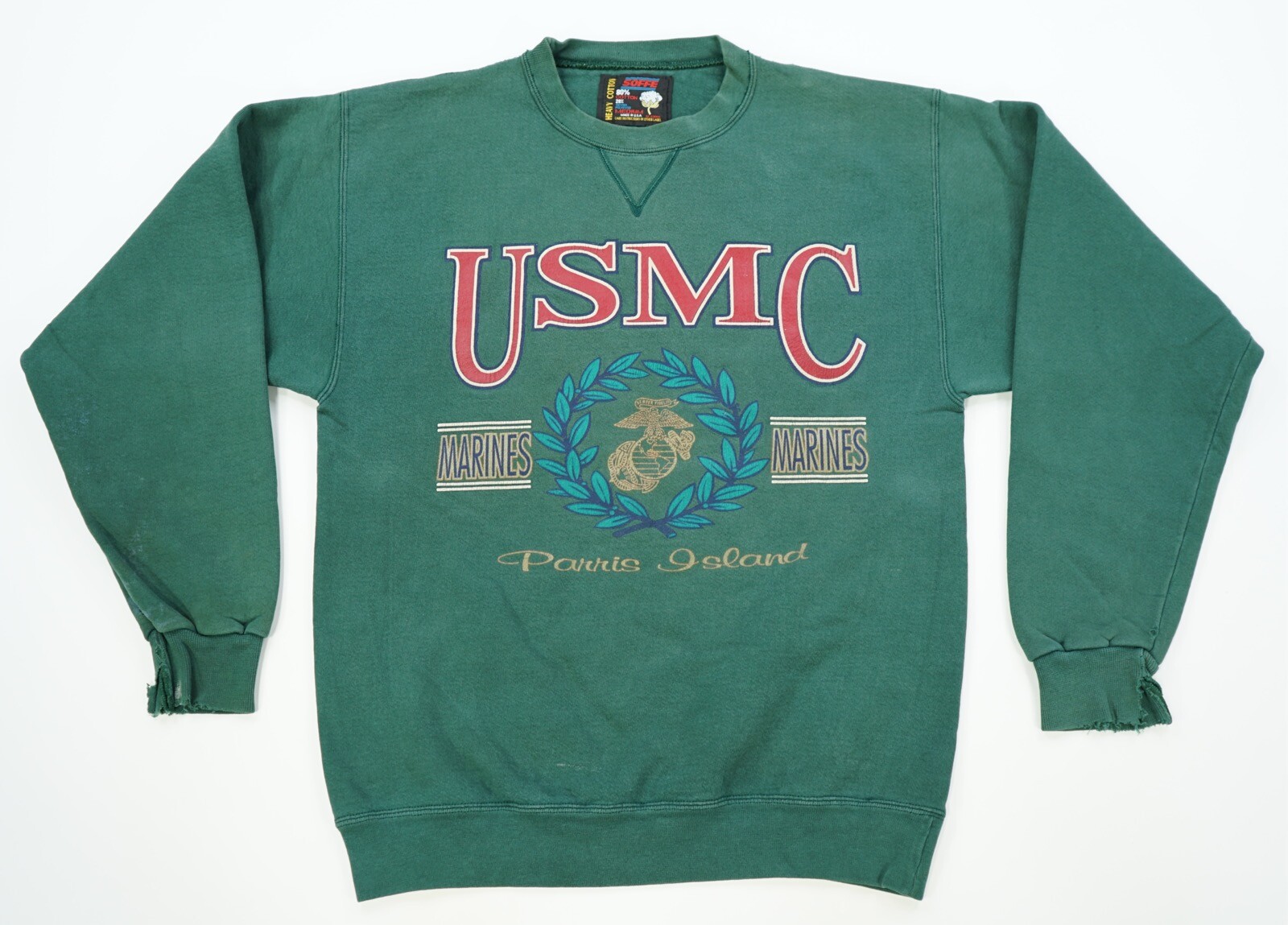Rare Vintage SOFFE USMC Parris Island Marines Sweatsh… - Gem