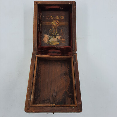 Longines Antique 1940's Wooden Watch Presentation Display Box Working ...