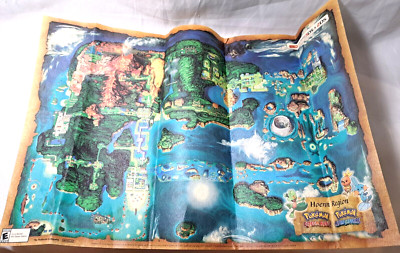 Pokemon Hoenn Region Map Promo Poster (2014) Nintendo 3DS Ruby Sapphire ...