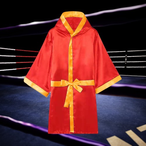 Men Boxing Robe Hooded Boxing Men Boxing Competition Gown Waist Belt | eBay