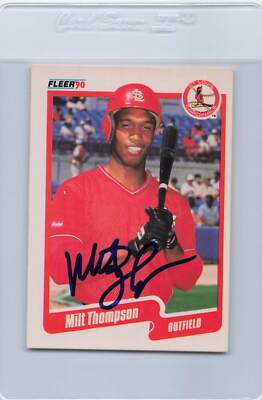 1990 Fleer #262 Milt Thompson Cardinals Signed Auto *G5254 | eBay
