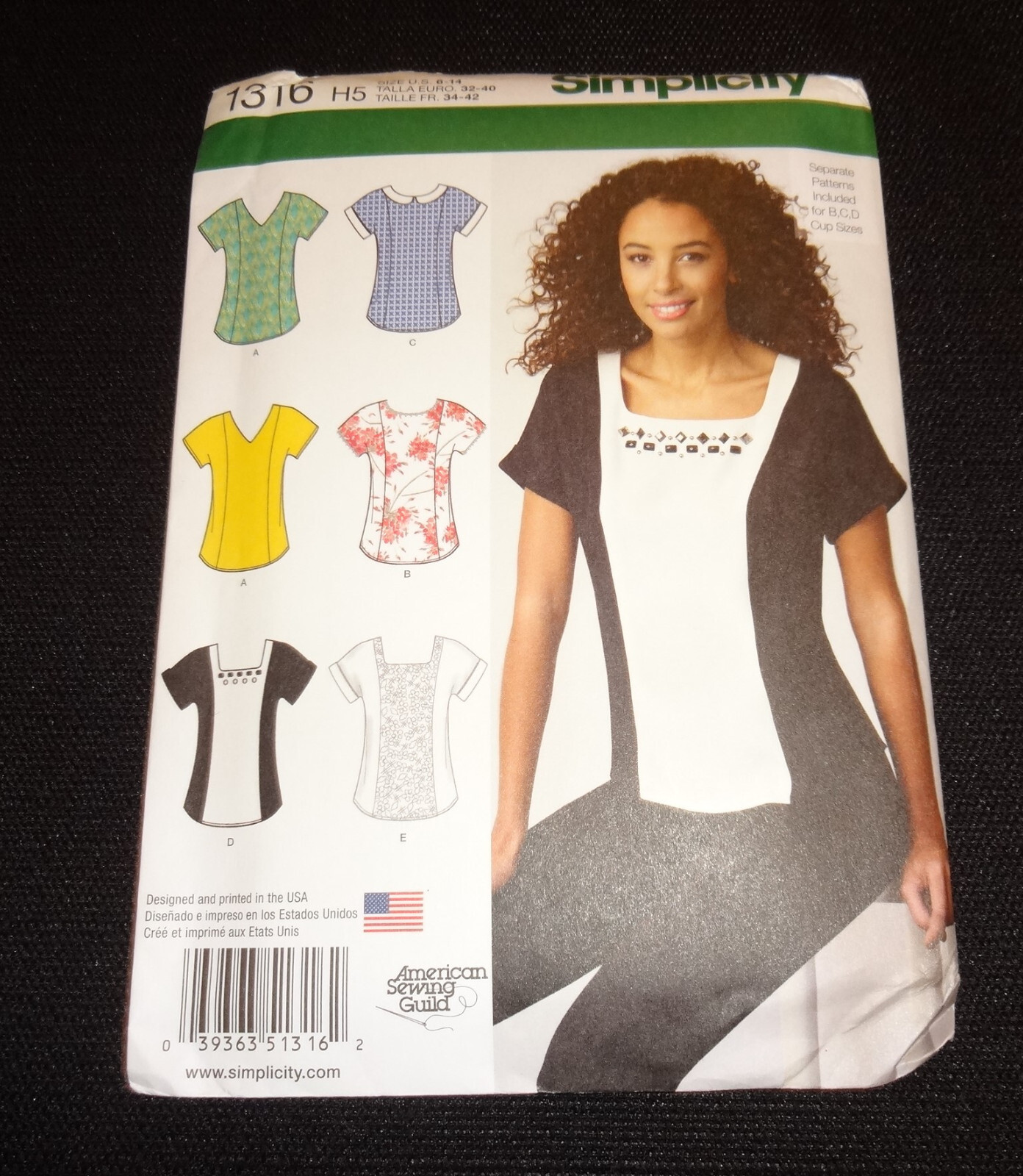 Simplicity Sewing Pattern 1316 Misses Women Top H5 6-14 Uncut for sale ...