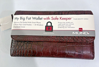 Mundi My Big Fat Wallet with Safe Keeper Identity Shield Brown Animal ...