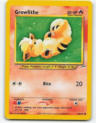 Growlithe #068/105 Neo Destiny Pokemon Card | eBay