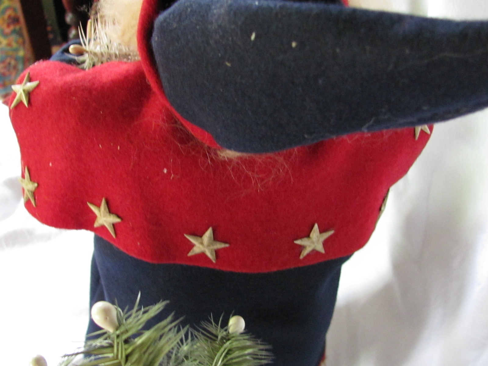 20" German Christmas Style Americana Patriotic Santa, Feather Tree ...