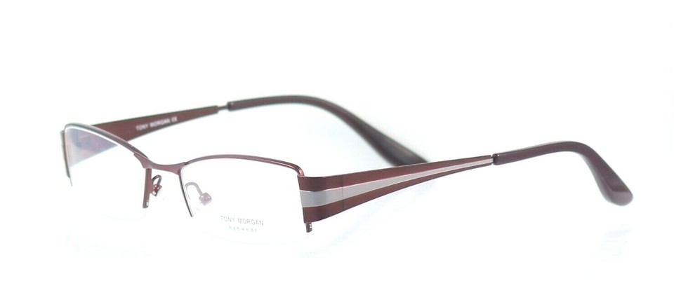 NEW Lot of Two Tony Morgan Metal Semi Rimless Frames Brown 1246 51-17 ...