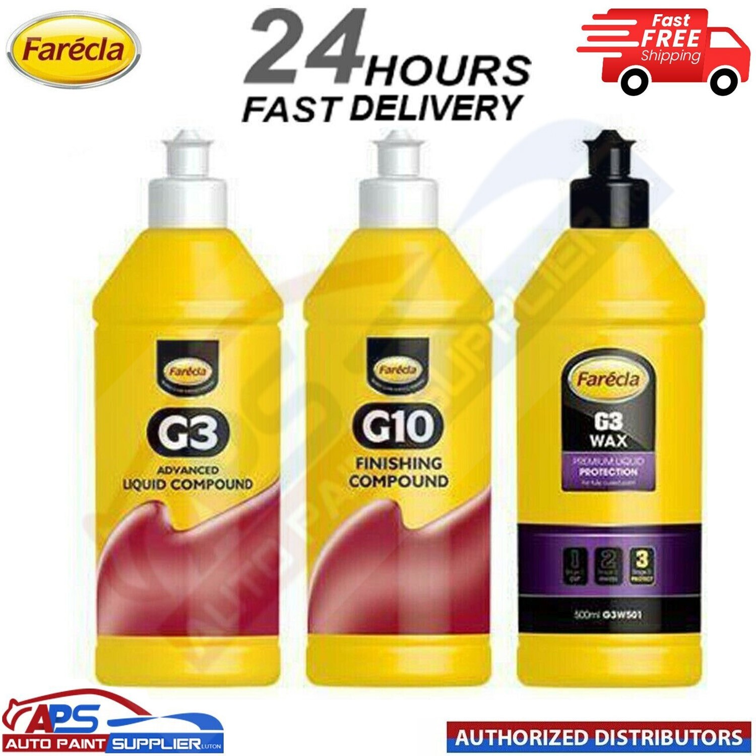 G3 Farecla Wax 500ml, G3 Advanced Liquid 500ml & G10 500ml Compound ...