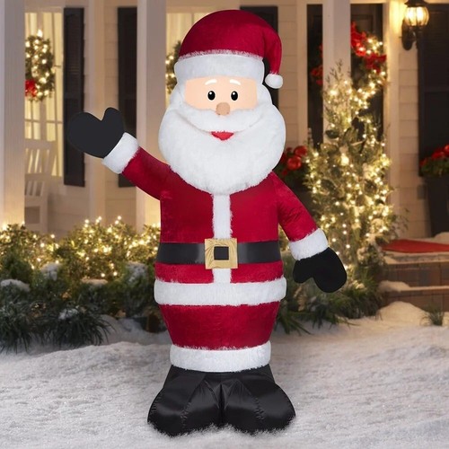 Holiday Time Large Plush Santa Christmas Inflatable 6.5 Feet Yard Decor ...