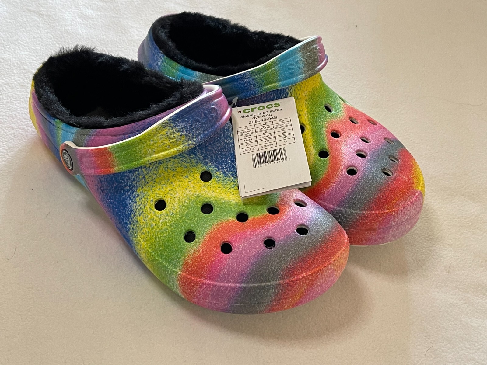 Crocs NWT Unisex Classic Lined Spray Dye Clog 208045-94S M10/W12 ...