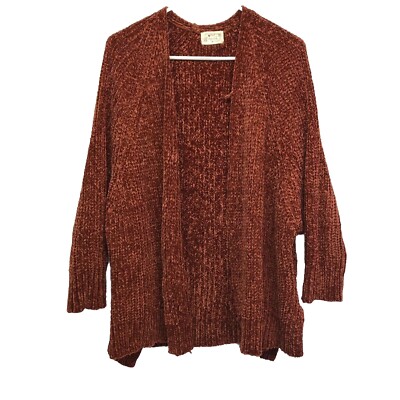 Poof Apparel Loose Knit Open Front Cardigan - Red- Size Medium | eBay