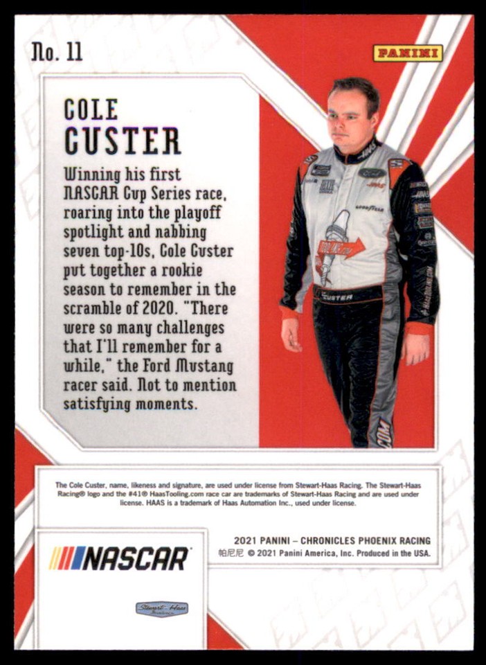 2021 Panini Chronicles Phoenix Holo Cole Custer Stewart-Haas Racing #11 ...