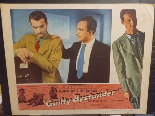 Lobby Card 1950 GUILTY BYSTANDER ex-cop Z Scott cop Sam Levene noir *rare | eBay