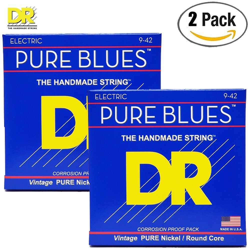 2-PACK DR PHR-9 Pure Blues Pure Nickel Electric Guitar Strings Light 9 ...