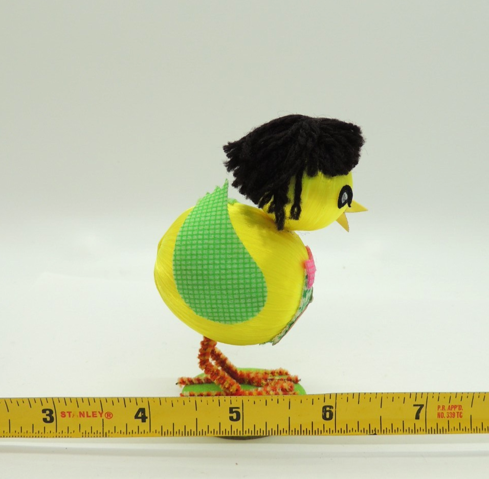 Vintage Satin Ball Easter Chick Pipe Cleaner Legs Playing Guitar ...