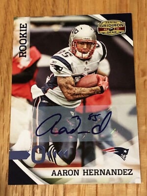 Aaron Hernandez 2010 Panini Gridiron Gear PLATINUM "O" AUTO Rookie SSP ...