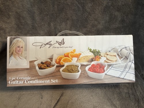 Dolly Parton 4-Piece Ceramic Guitar Condiment Set – Collectible ...