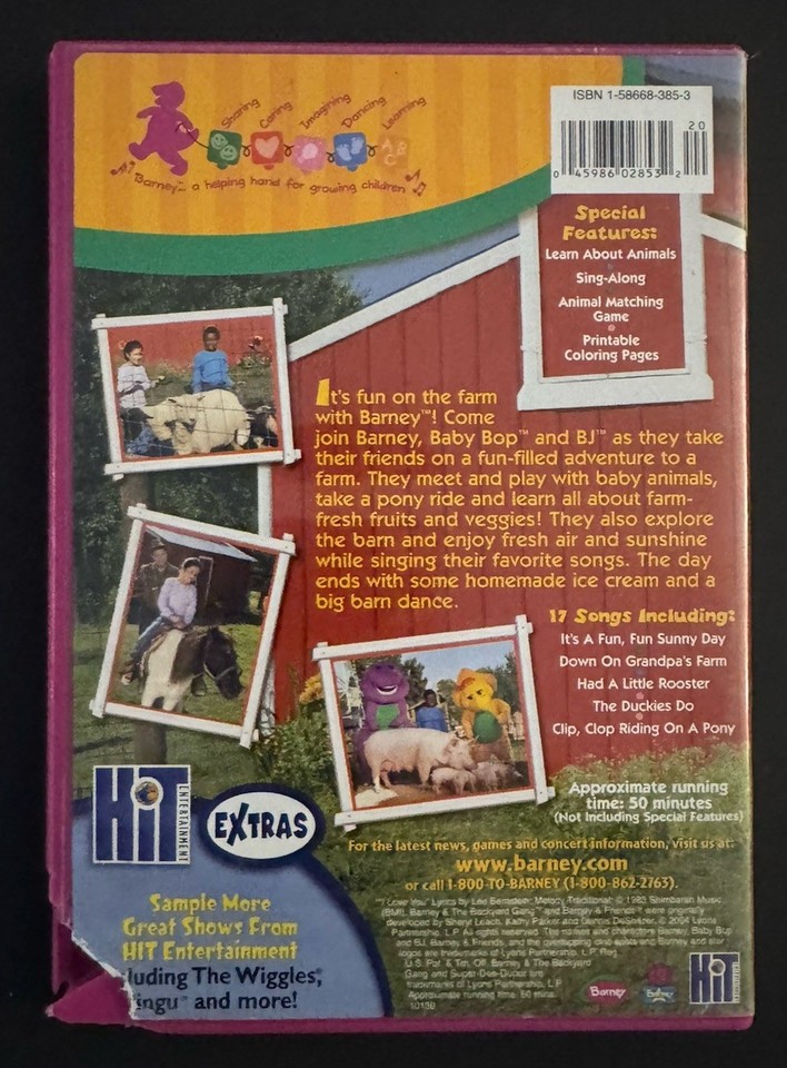Lot of 4 Barney DVD - Educational DVDs - Farm, School, Rhyme, Musical ...