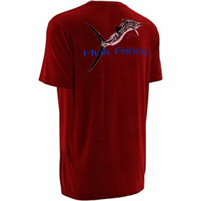 NEW HUK Performance Fishing KC SAILFISH T-Shirt, SMALL, Heather Red ...