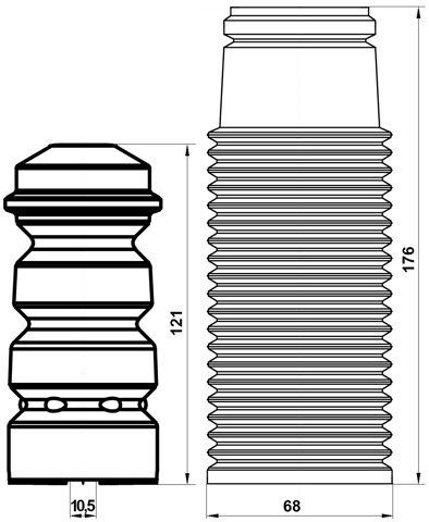 OPSHB-CORDR-KIT Febest BOOT WITH JOUNCE BUMPER REAR SHOCK ABSORBER KIT ...